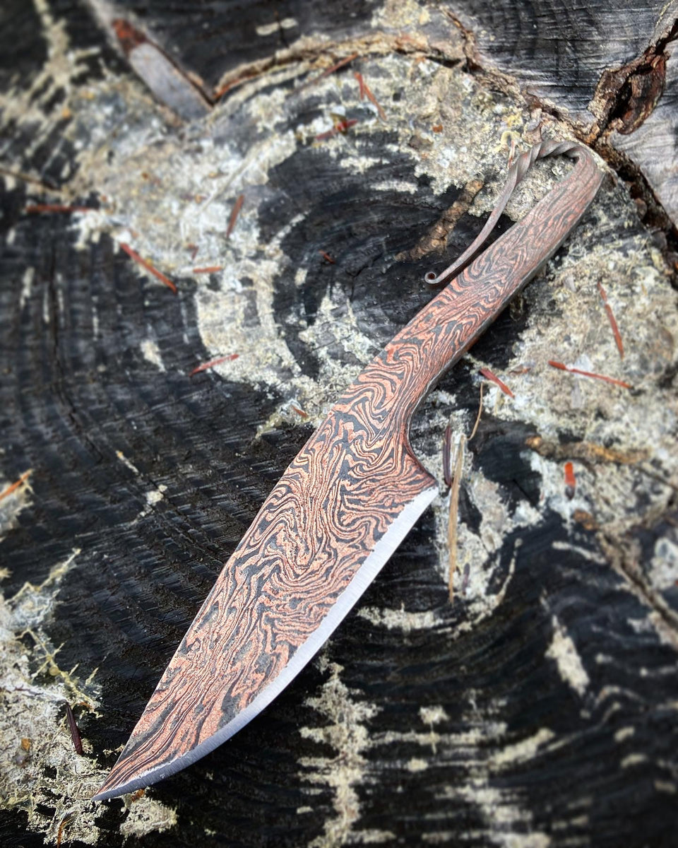 4" Phoenix Rising Mosaic Damascus Brute de Forge Bench Knife – Maumasi ...